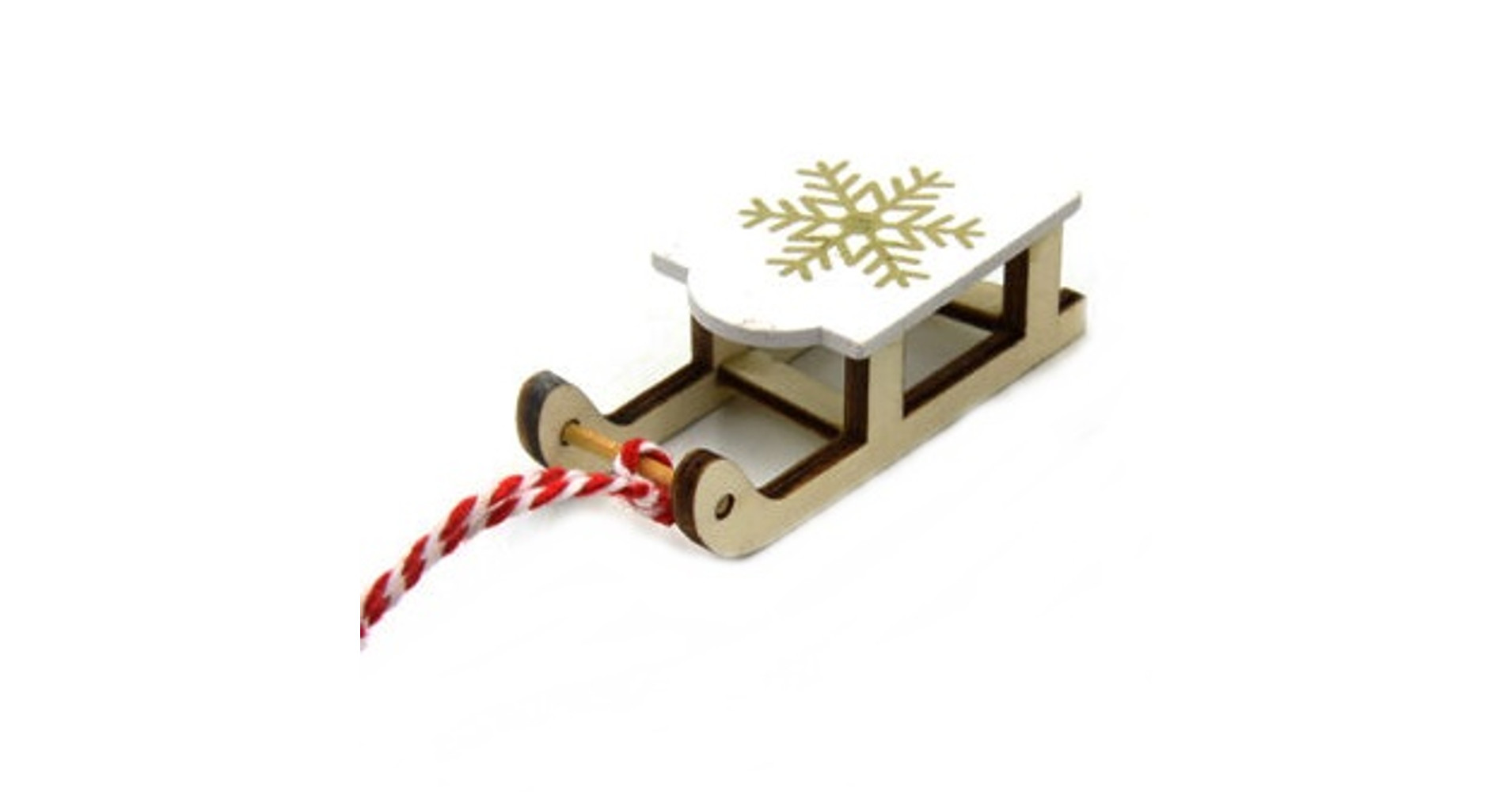 Szánkó, hópelyhes, fehér, csíkos akasztós - Színes fa szánkó, síléc ...