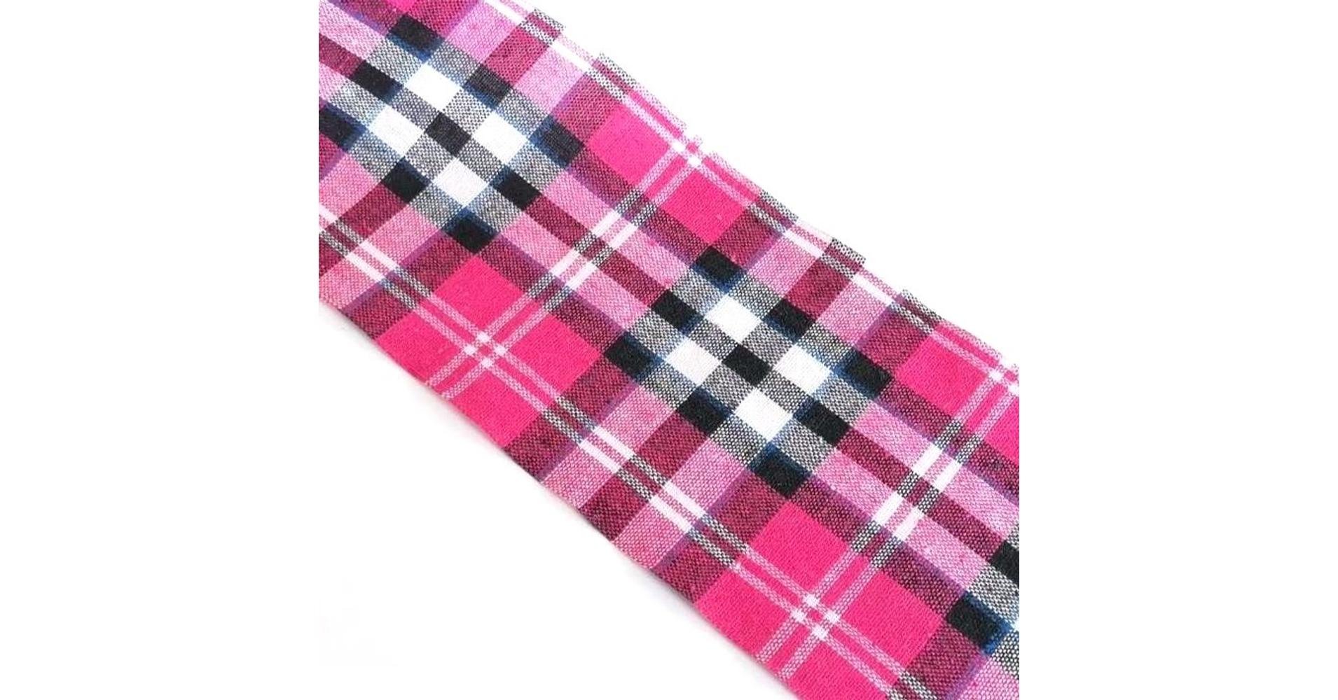 Textil anyag, 10cm széles - norvég kockás pink - Kötött anyag, filc ...